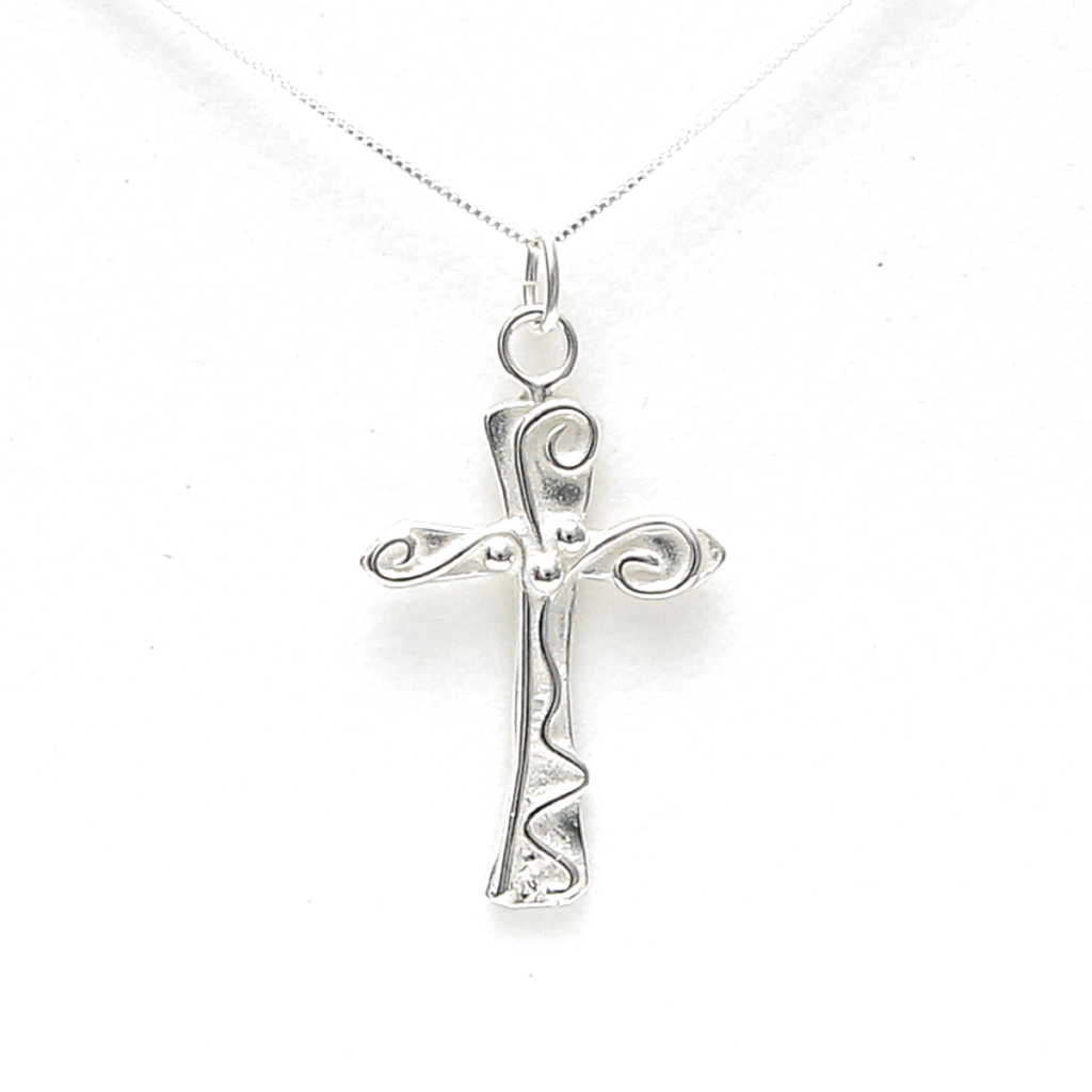 Walk to Emmaus Cross Necklace- Handcrafted Sterling Silver - Lucina K.