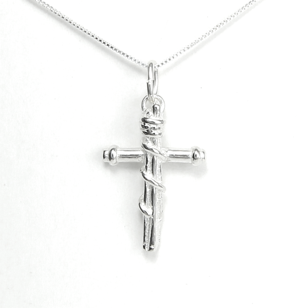 Mission Cross Necklace to Serve and Witness - Sterling Silver by Lucina K.