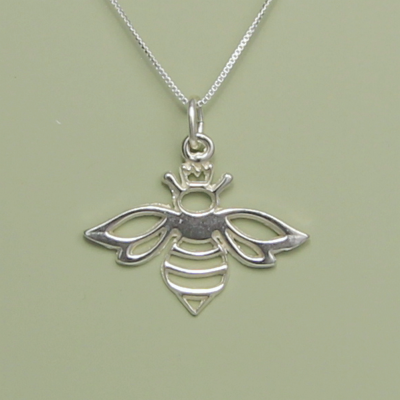 Queen Bee Necklace Sterling Silver - Handcrafted by Lucina K.